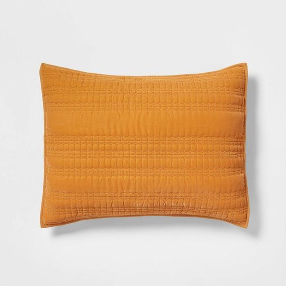 Threshold | Bedding | Standard Lofty Velvet Quilt Sham Dark Gold ...
